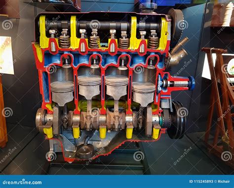 Inline Four Cylinder Of Diesel And Gasoline Engine With Crank Shaft