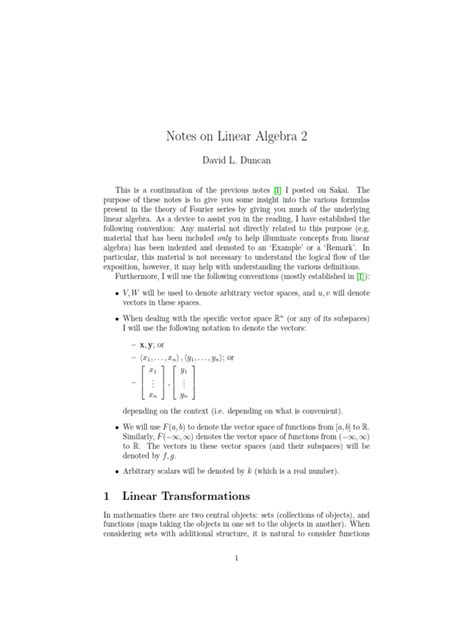 Linear Algebra Course Unit Download Free Pdf Linear Map