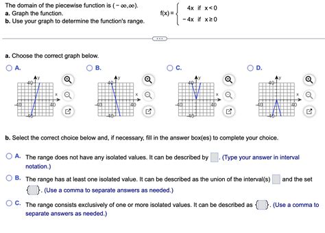 Solved The Domain Of The Piecewise Function Is A Chegg
