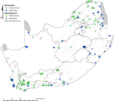 the spatial extent of downsizing events circles and degazettement