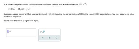 [solved] At A Certain Temperature This Reaction Follows F