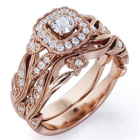 Rose Gold Antique Engagement Ring
