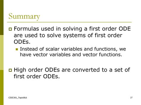 SE301: Numerical Methods Topic 8 Ordinary Differential Equations (ODEs) Lecture KFUPM (Term 101 ...
