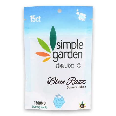 1500mg Delta 8 Thc Gummies 15 Count Blue Razz Simple Garden