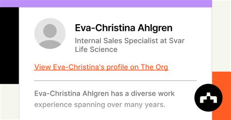 Eva Christina Ahlgren Internal Sales Specialist At Svar Life Science