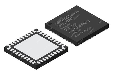 premium vector microchip computer electronic component microchip icon