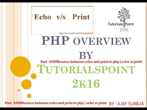 PHP Tutorial For Beginners Difference Between Echo And Print In Php Echo Vs Print YouTube