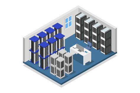 Illustrated Isometric Server Room 42339123 Vector Art At Vecteezy