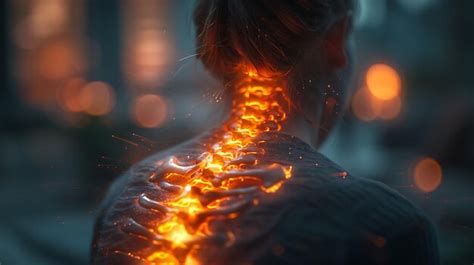 Spinal Health Visualization Man Experiencing Scoliosis Glowing Depiction Of Spines Abnormal
