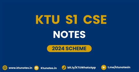 Ktu S1 Cse Notes 2024 Scheme