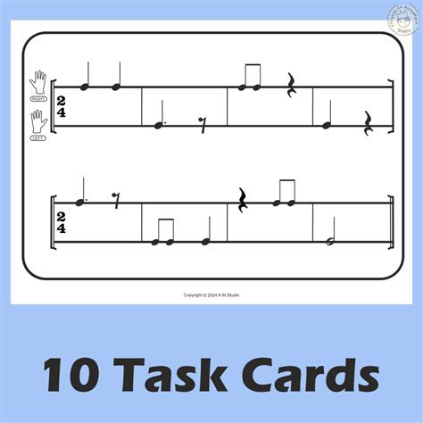 Music Rhythm Task Cards For Beginners Level 6 2 4 Meter Rests