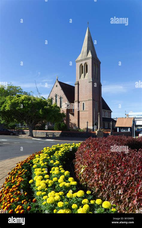The Church Consists Of A Large Red Brick Building With Tiled Gable Roof