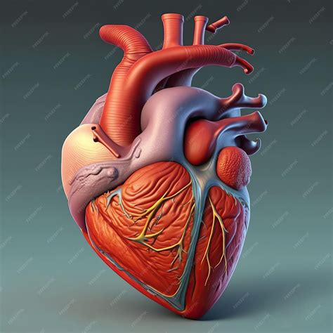 Premium Photo Ai Generated 3d Illustration Of Anatomy Of Human Heart Isolated On White