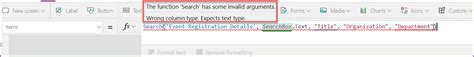 The Function Search Has Some Invalid Arguments In Powerapps Spguides