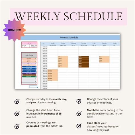 Semester Assignment Tracker Babe Planner For Google Sheets Babe Monthly Calendar Due