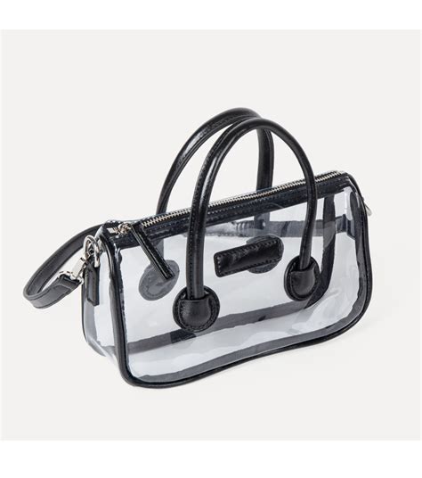 무배 비치 젤리 투명 Pvc 스퀘어 미니 토트 크로스 투웨이백