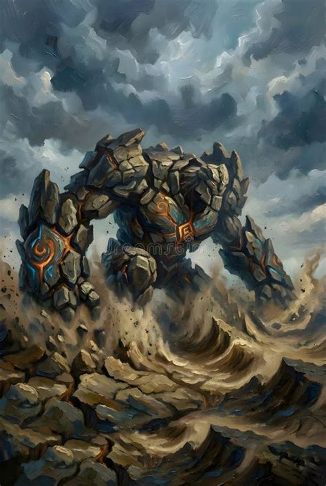 Rise The Myth Of The Rock Giants Stock Illustration Illustration Of