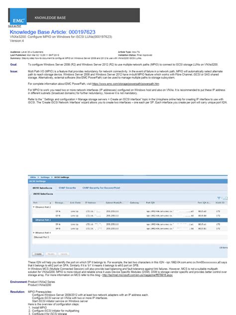 Solution Vnxe3200 Configure Mpio On Windows For Iscsi Luns Pdf