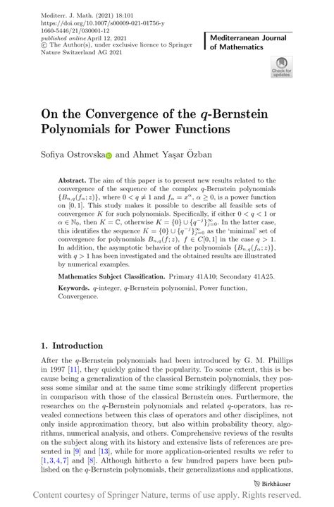 On The Convergence Of The Q Bernstein Polynomials For Power Functions