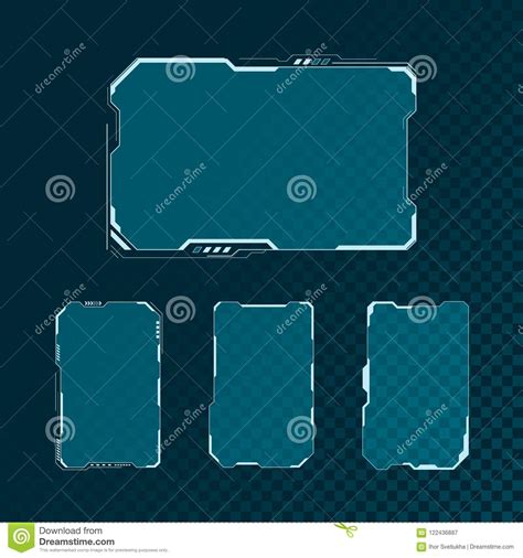 Hud Futuristic User Interface Screen Elements Set Abstract Control