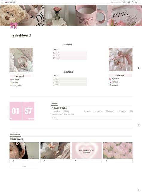 Pink Notion Dashboard Plannora Templates˚ ♡ ⋆｡˚s Ko Fi Shop