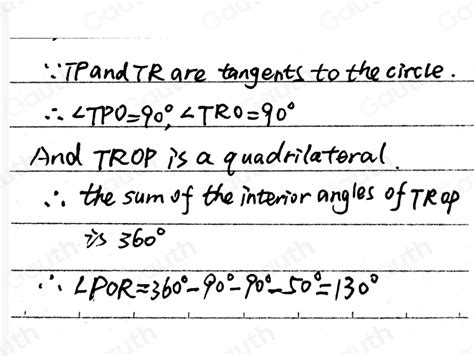 Solved In The Diagram P Q And R Are Points On The Circumference Of The Circle Centre O TP