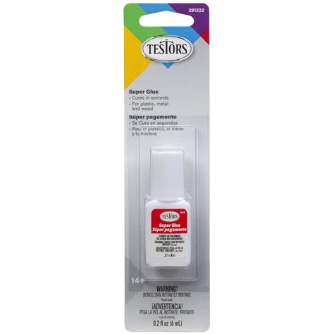 Testors Super Glue 02 Oz Bottle Cures In Seconds Bonds Plastic