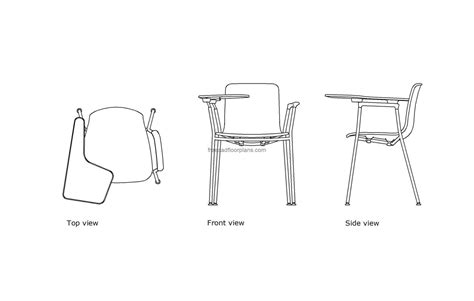 University Class Chair Free Cad Drawings