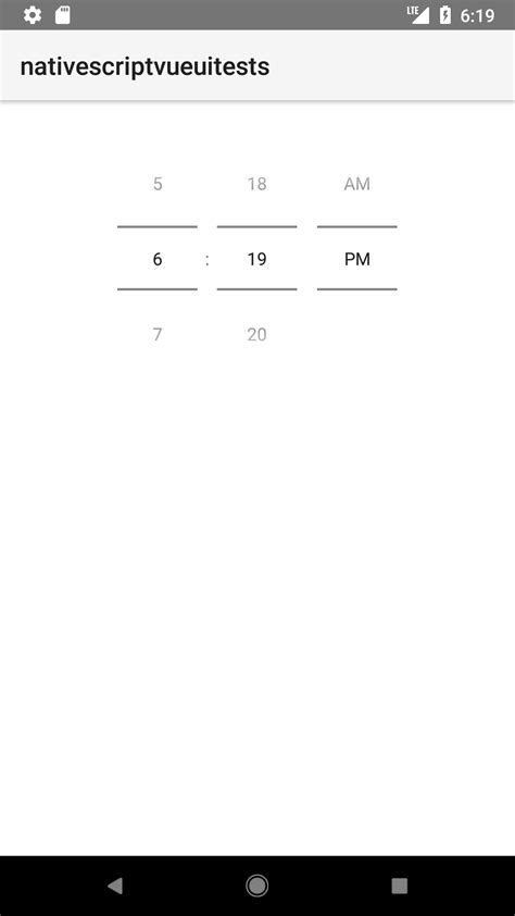 Timepicker Nativescript Vue