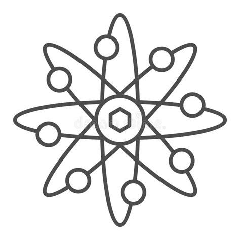 Atom Thin Line Icon Physics Science Concept Vector Graphics Stock Vector Illustration Of