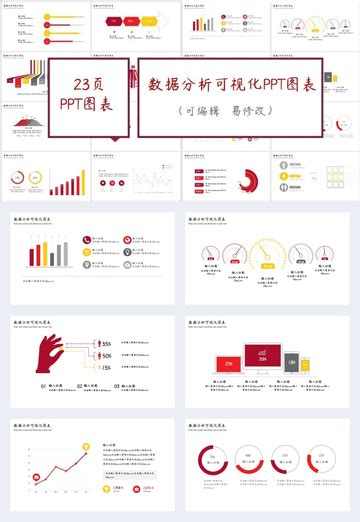 Data Analysis Visualization Ppt Chart Google Slide And PowerPoint Template Red Vitality Data
