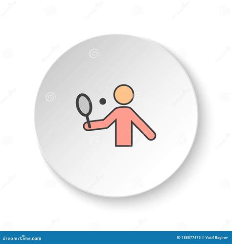 Round Button For Web Icon Tennis Man Button Banner Round Badge Interface For Application