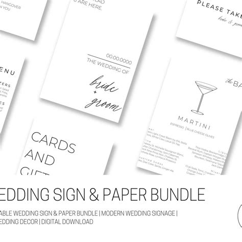 Printable Wedding Signs Etsy