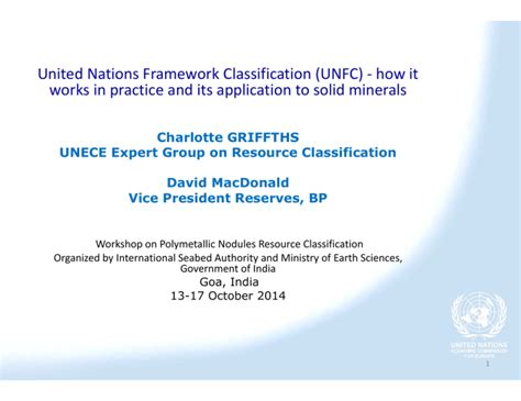 United Nations Framework Classification Unfc