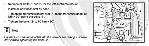 Engine Mount And Transmission Mount Torque Specs Tdiclub Forums