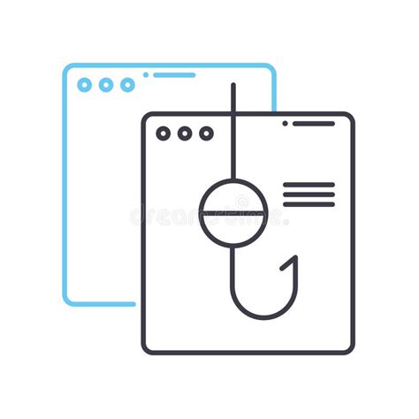 Password Phishing Line Icon Outline Symbol Vector Illustration Concept Sign Stock Vector