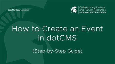 How To Create An Event In Dotcms Web Team