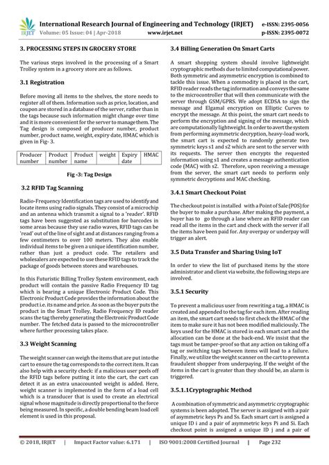 Irjet Smart Trolley System For Automated Billing Using Rfid And Iot Pdf Internet Of Things