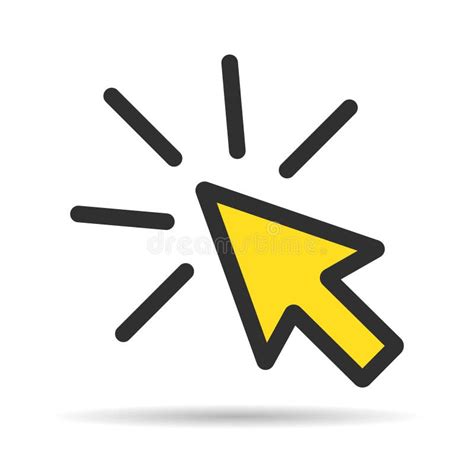 Click Arrow Mouse Shadow Icon Web Button Cursor Digital Design Vector Illustration Stock