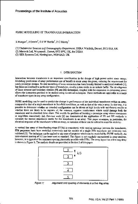 Pdf Fe Be Modelling Of Transducer Interaction