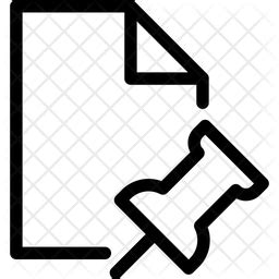 File Pin Icon Download In Line Style