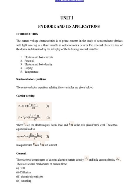 Ee2203 Electronic Devices And Circuits Lecture Notes Pdf Pdf Doping Semiconductor