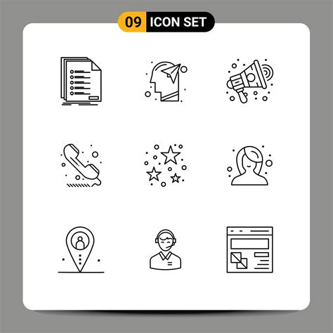 User Interface Pack Of 9 Basic Outlines Of Sign Phone Mind Call Marketing Editable Vector Design