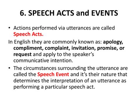 Speech Acts And Events Linguistics Presentation