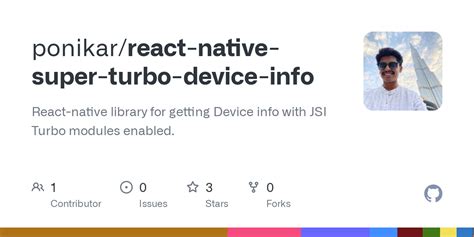 Github Ponikarreact Native Super Turbo Device Info React Native