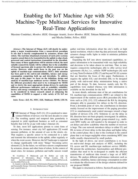 Pdf Enabling The Iot Machine Age With 5g Machine Type Multicast Services For Innovative Real