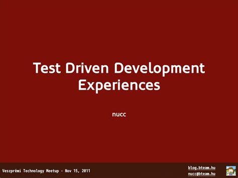 Test Driven Development Ppt