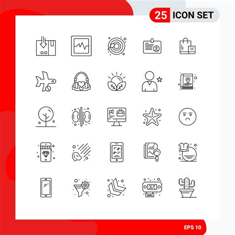 Modern Set Of 25 Lines And Symbols Such As Shop Ecommerce Reproduction