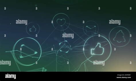 Image Of Floating Dots Padlock In Shield Icon In Circles Connected