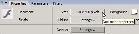 Changing Document Properties Adobe Flash